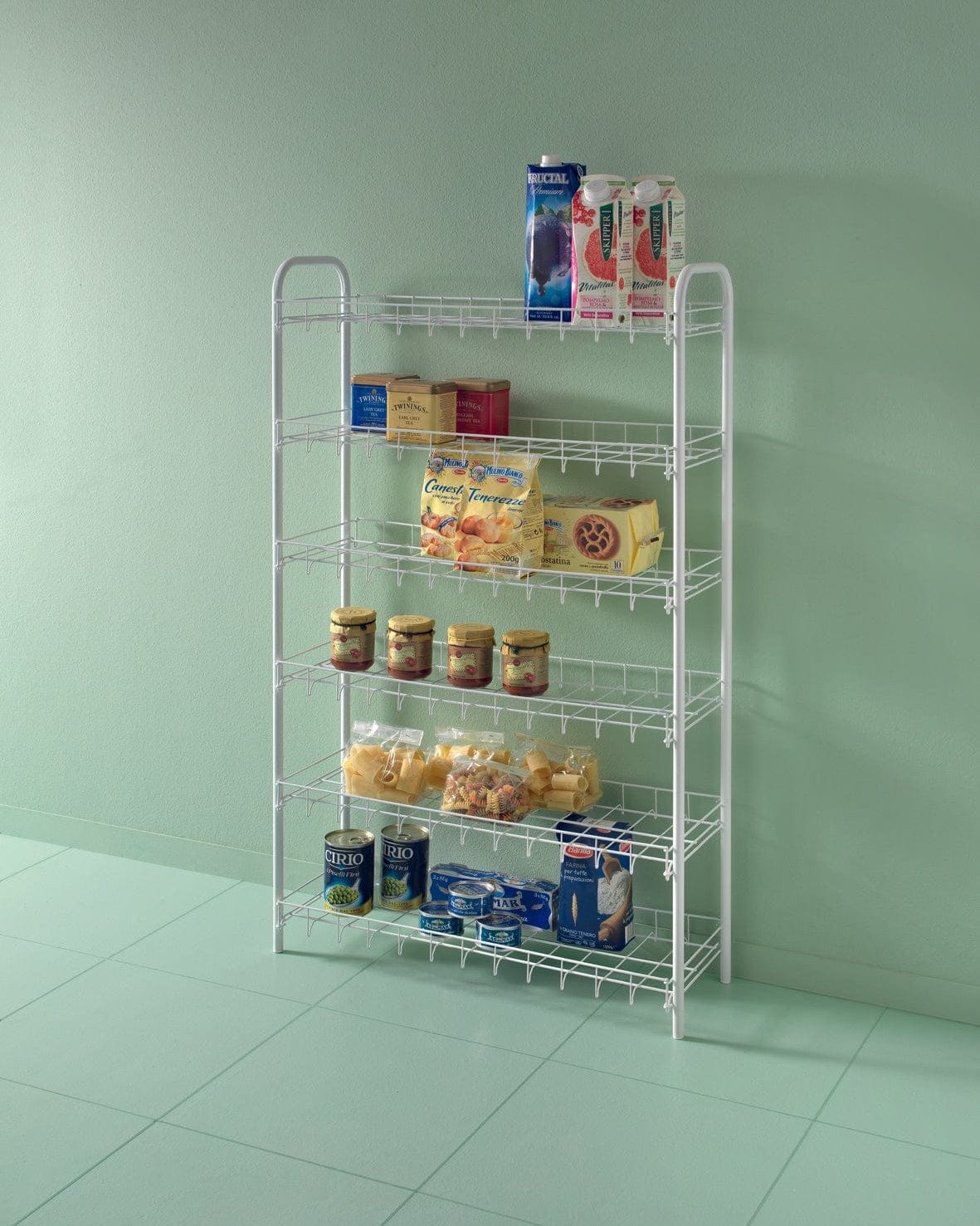Metaltex 6-Tier Rack – White, Rust-Resistant | Made in Italy | Baitishk